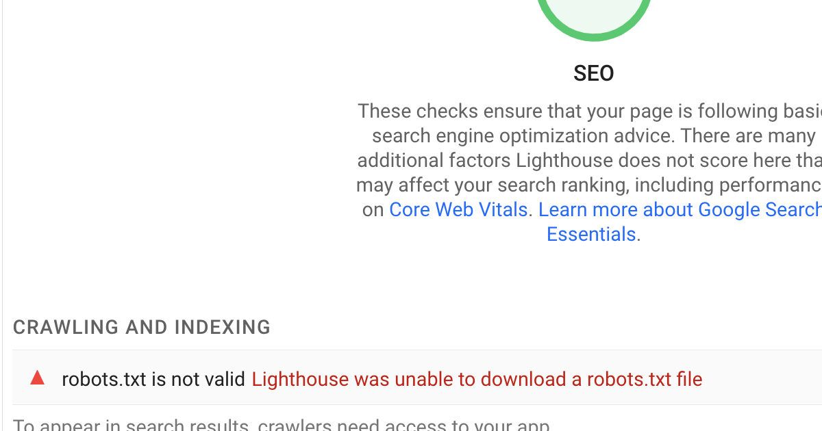 How to let Lighthouse download your Next.js robots.txt file